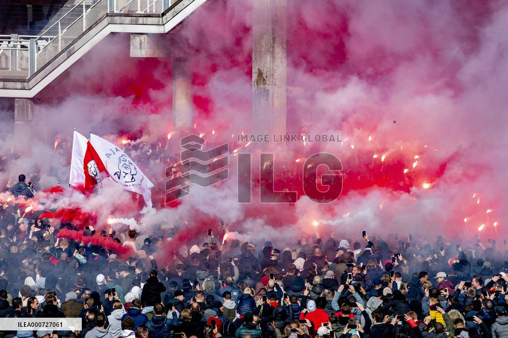 Ajax Amsterdam Supporters Celebrate The Achievement Of The 35Th ...